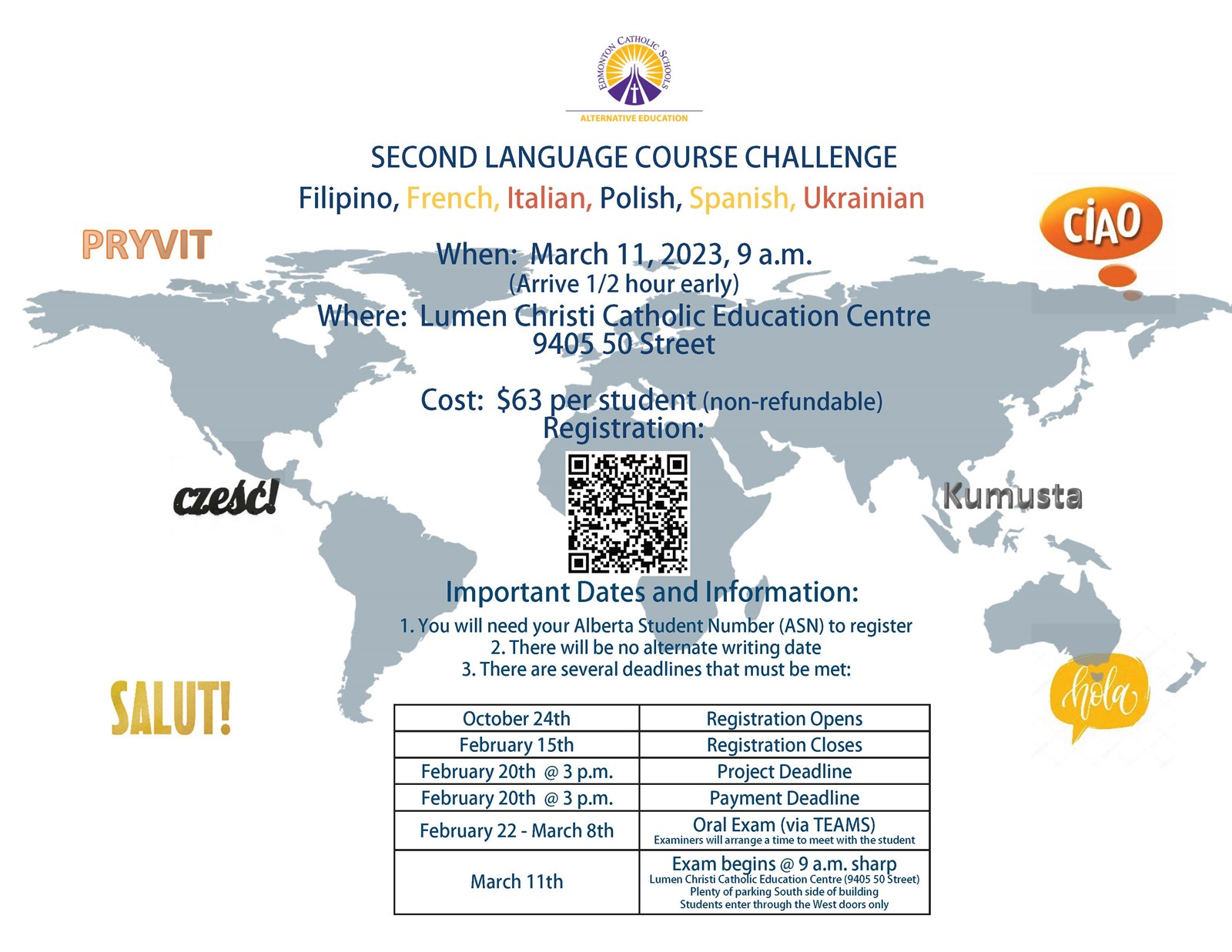 2022-2023 Second Language Course Challenge Information - Archbishop ...